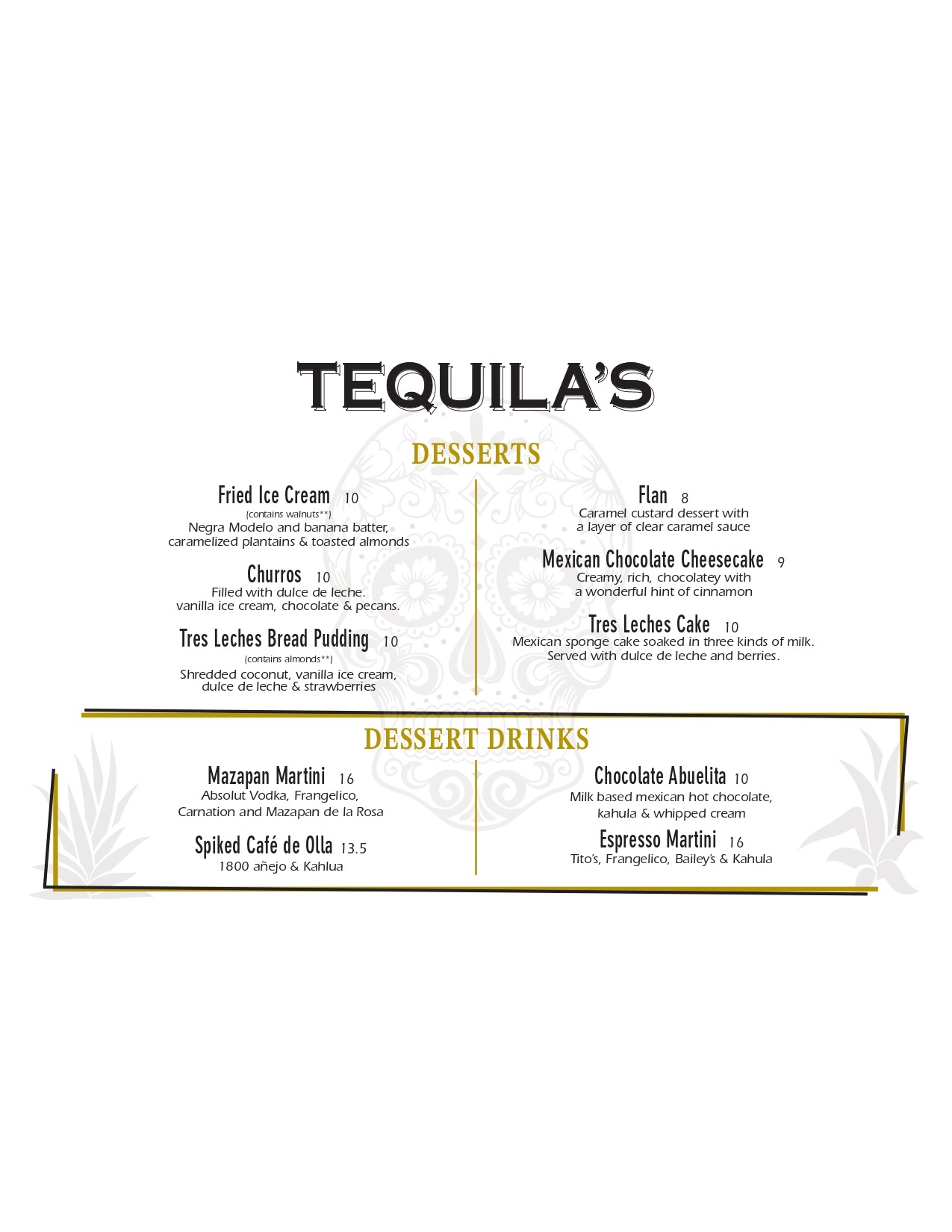 Food-Menu – Tequila's Mexican Cantina, vibrant and authentic Mexican ...