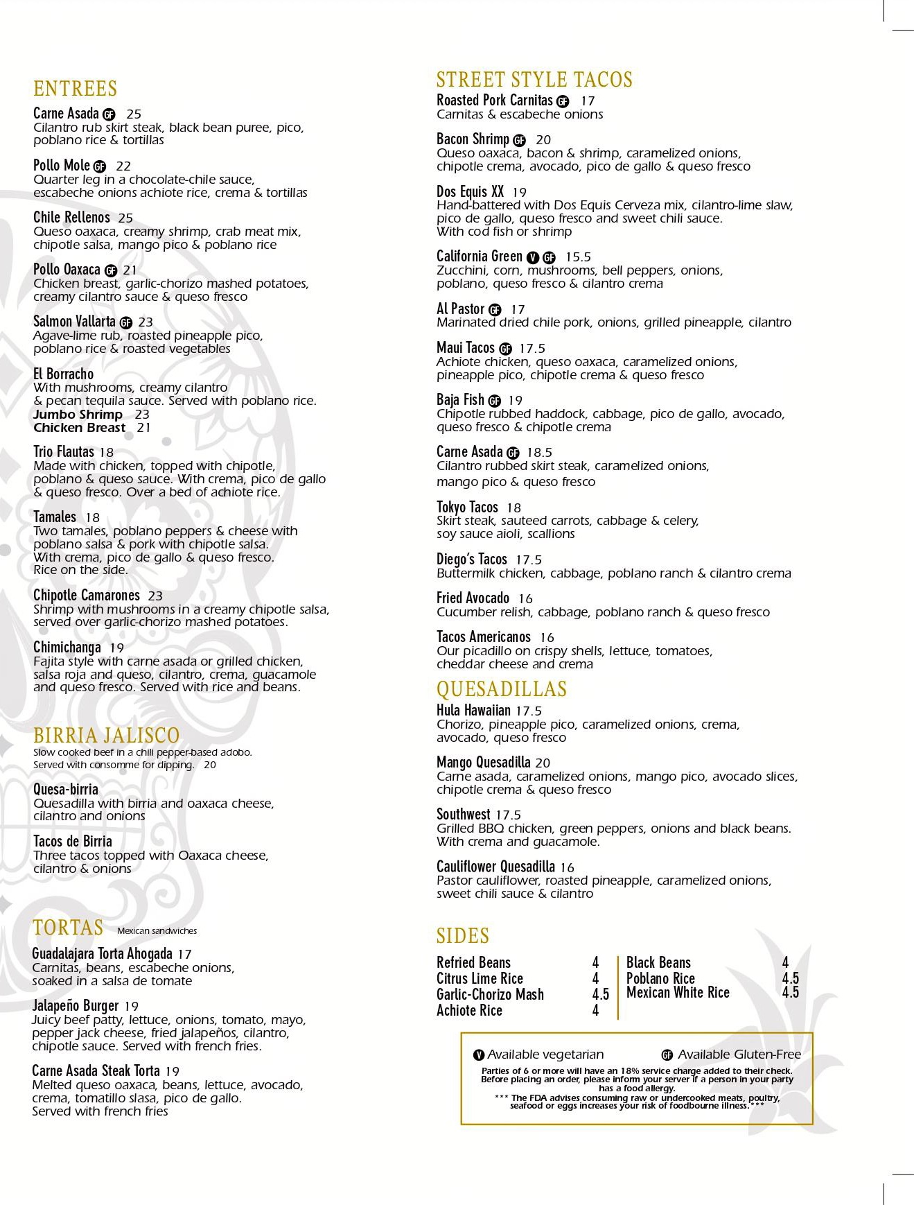 Food-Menu – Tequila's Mexican Cantina, vibrant and authentic Mexican ...